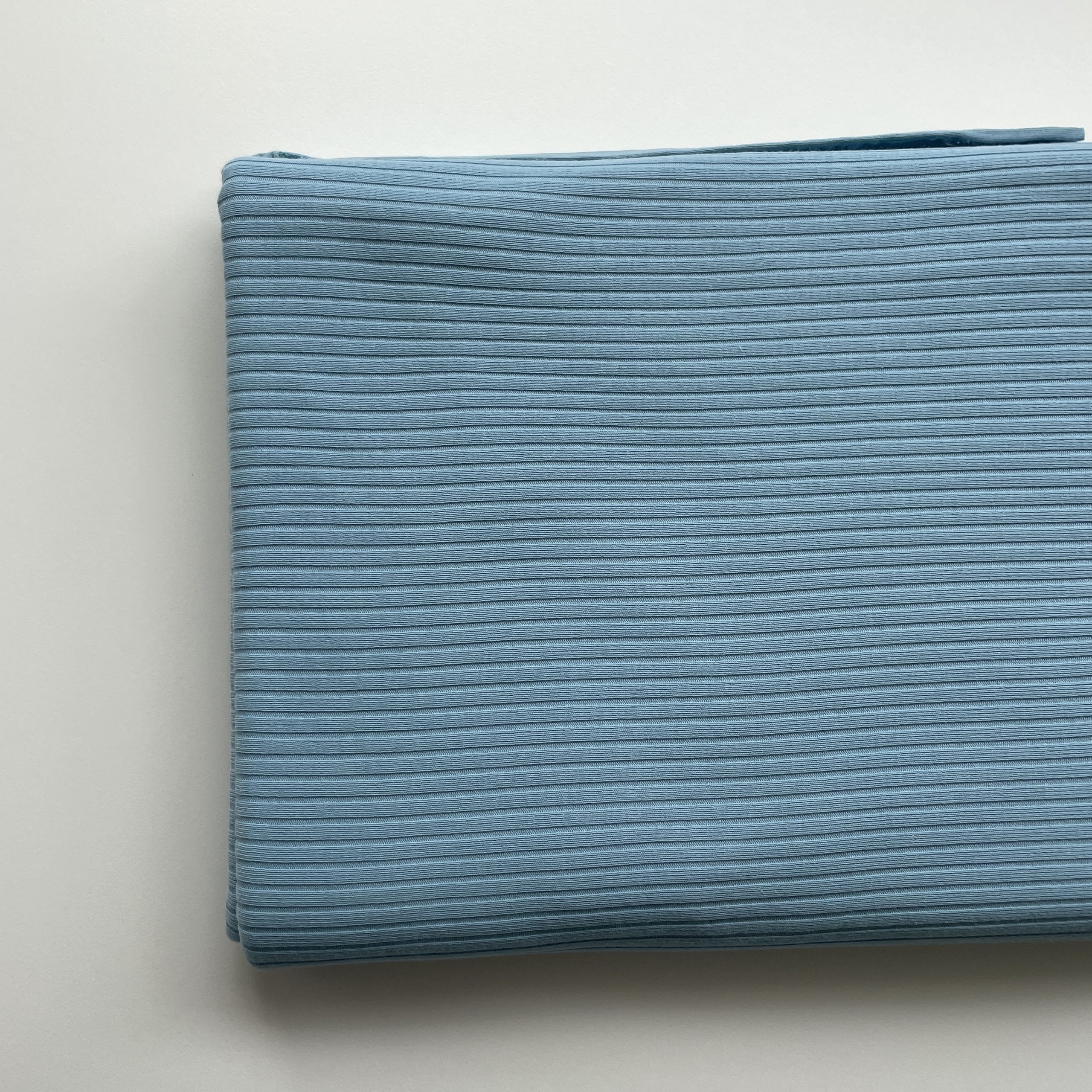 Blue – Ribbed Knit – Frankie Bear Fabric