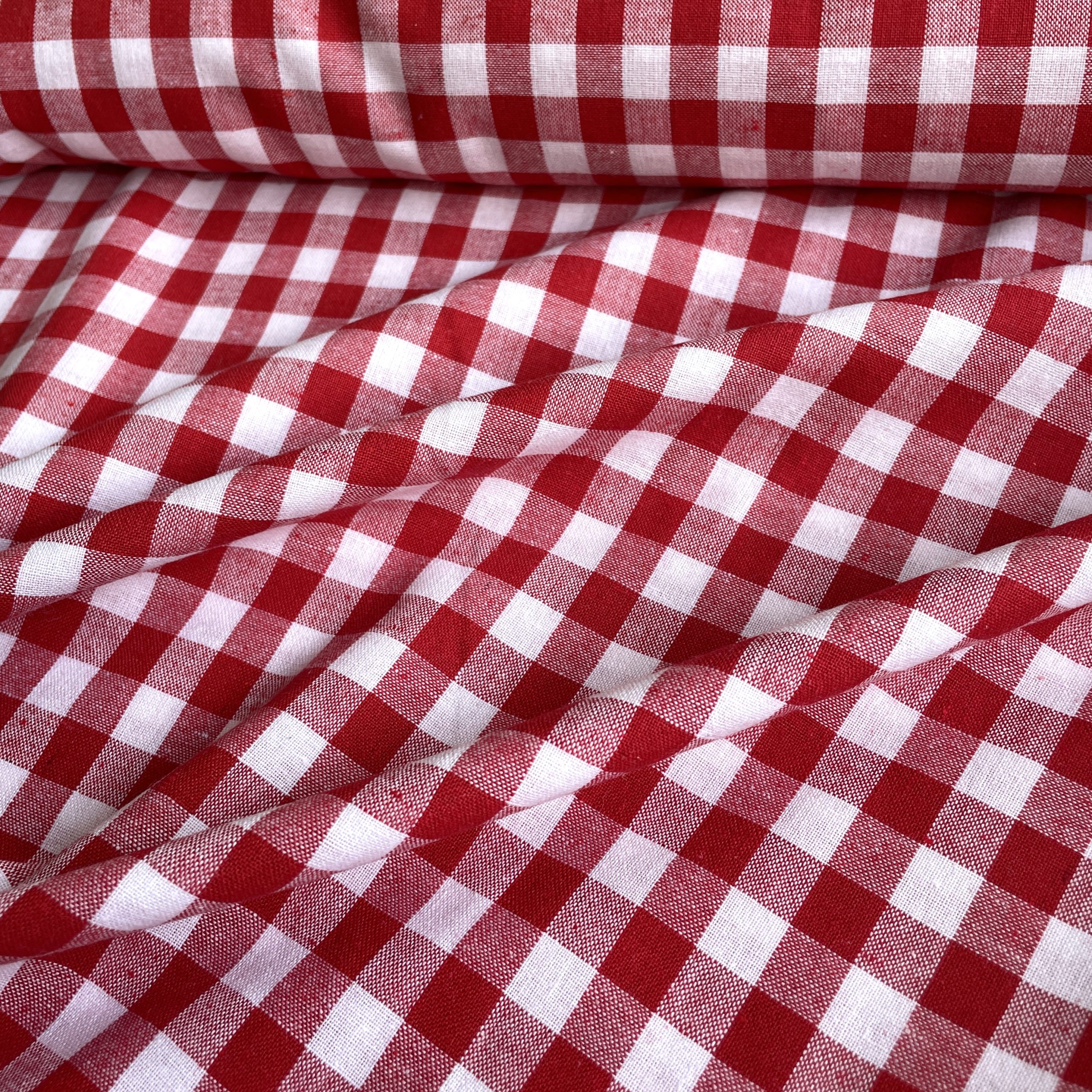Red – Large Gingham – Frankie Bear Fabric